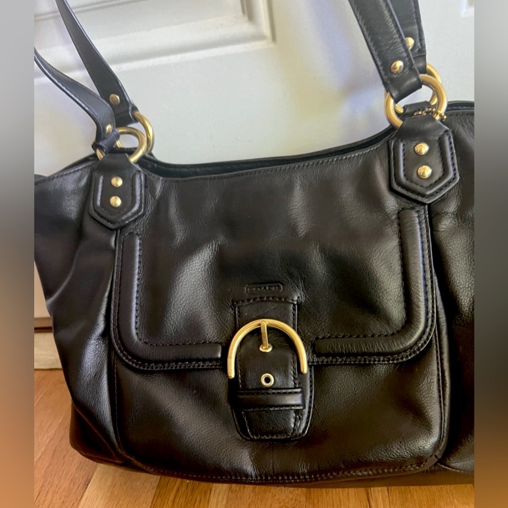 Coach Soho Black Leather Shoulder Bag - Gem